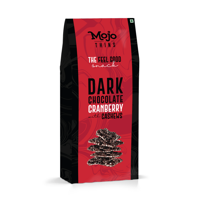 Mojo Bar Thins - 45% Dark Chocolate Cranberry with Cashews (Vegan ...