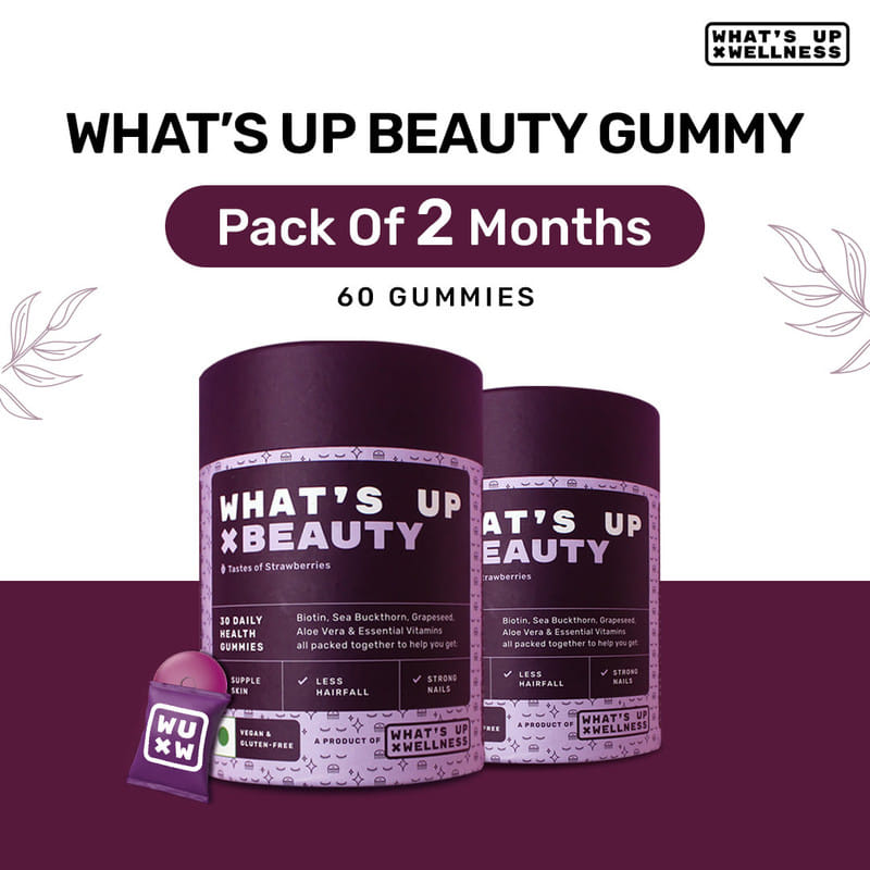 What's Up Wellness Biotin Beauty Skin & Hair Gummies,for Hair Growth ...