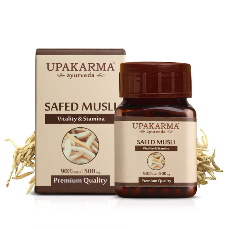 UPAKARMA Ayurveda Pure Herbs Safed Musli Capsules Natural and Powerful ...