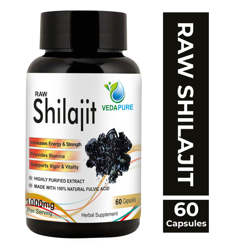 VEDAPURE Pure Himalayan Raw Shilajit Capsule with Highly Purified ...