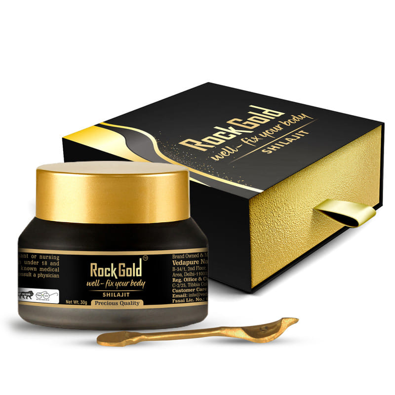Rock Gold Pure Ayurvedic Shilajit Resin with Pure Gold & Silver ...