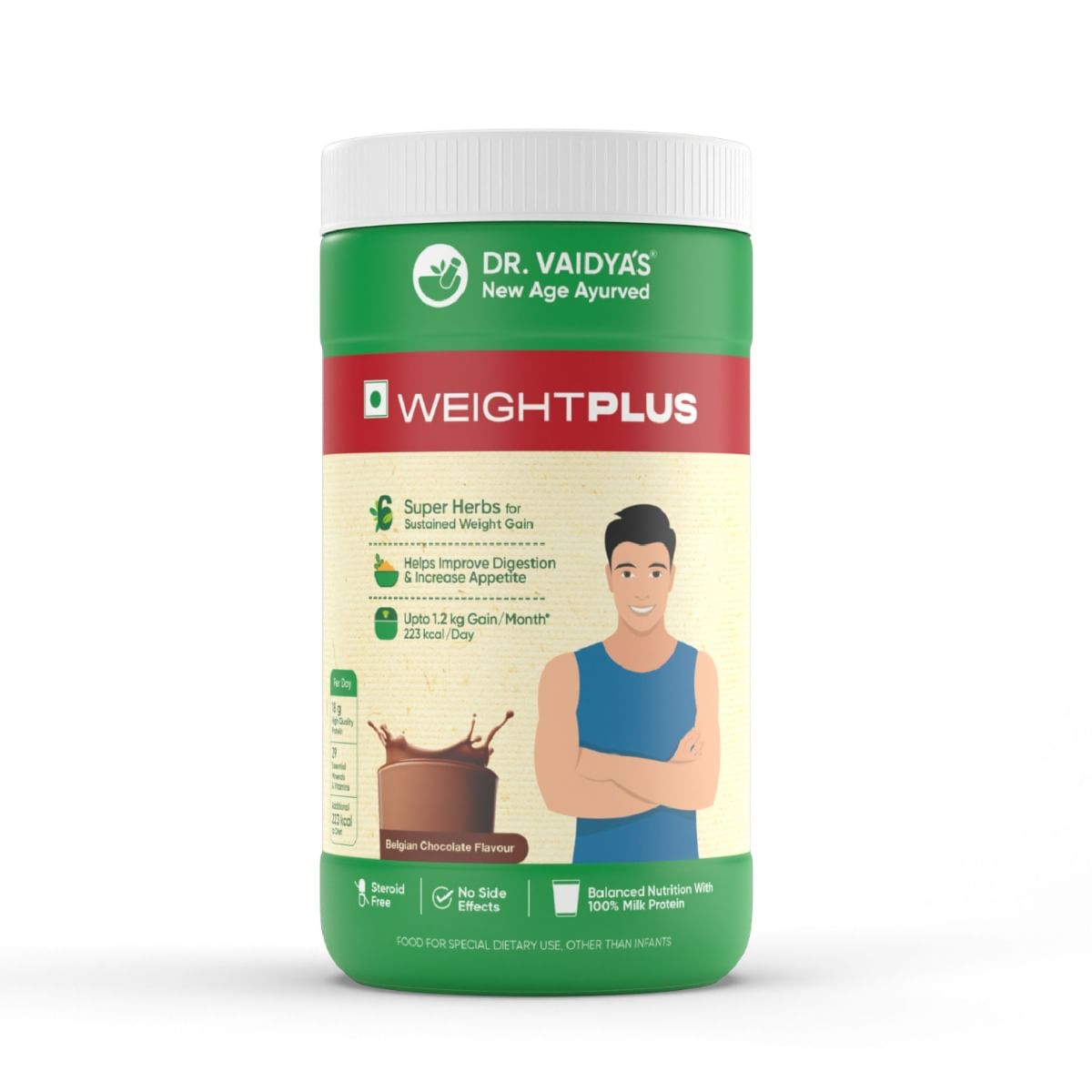 Dr Vaidya’s Weight Plus with 6 Superherbs for Healthy Weight Gain, 450g