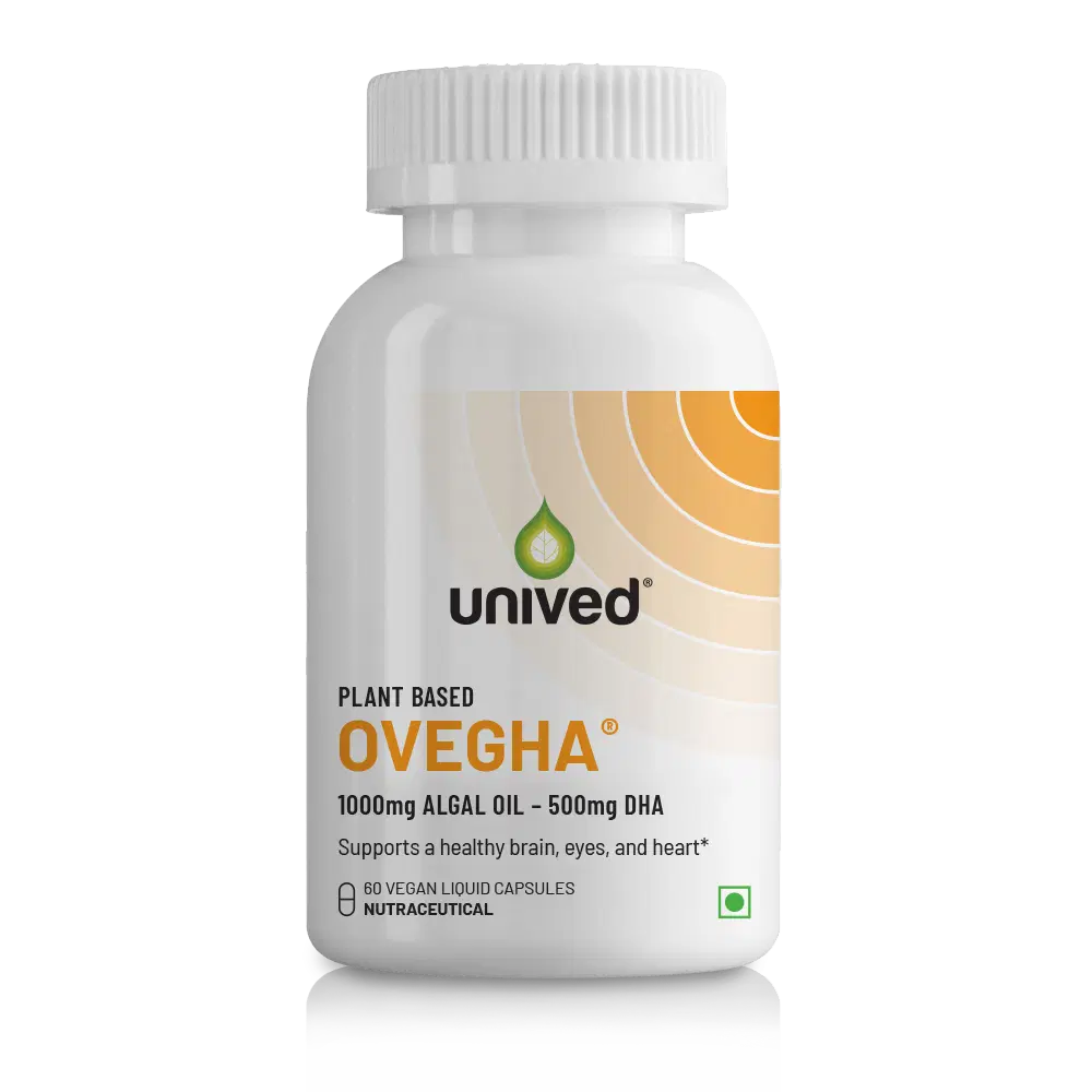 Unived Plant Based Ovegha | 60 Capsules | Algal Oil | DHA | Brain ...