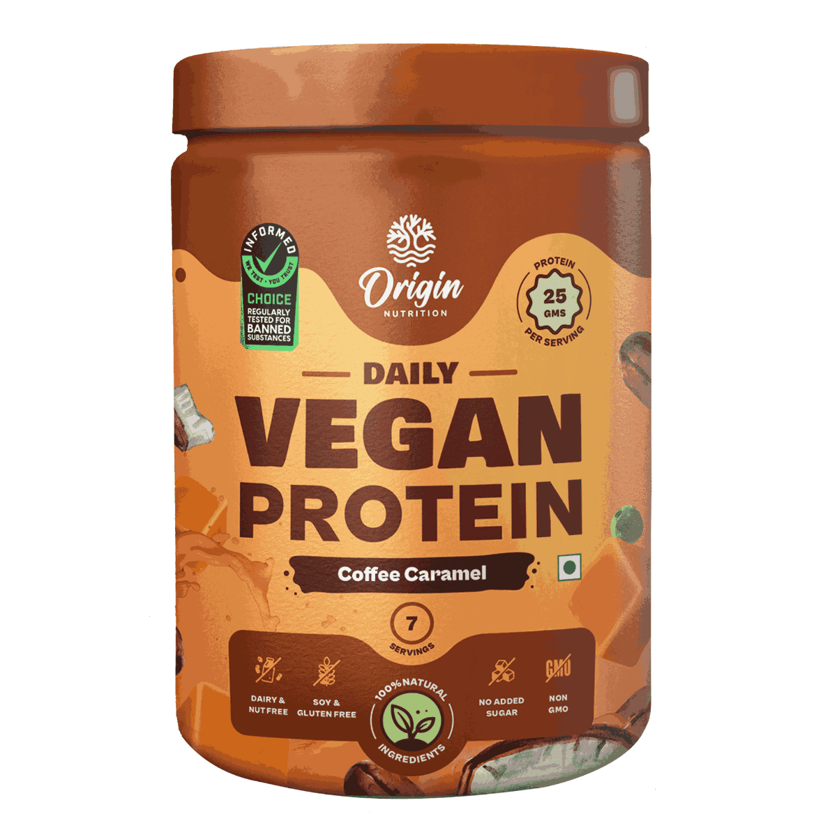 Origin Nutrition 100% Vegan Plant Protein Powder Coffee Caramel Flavour ...