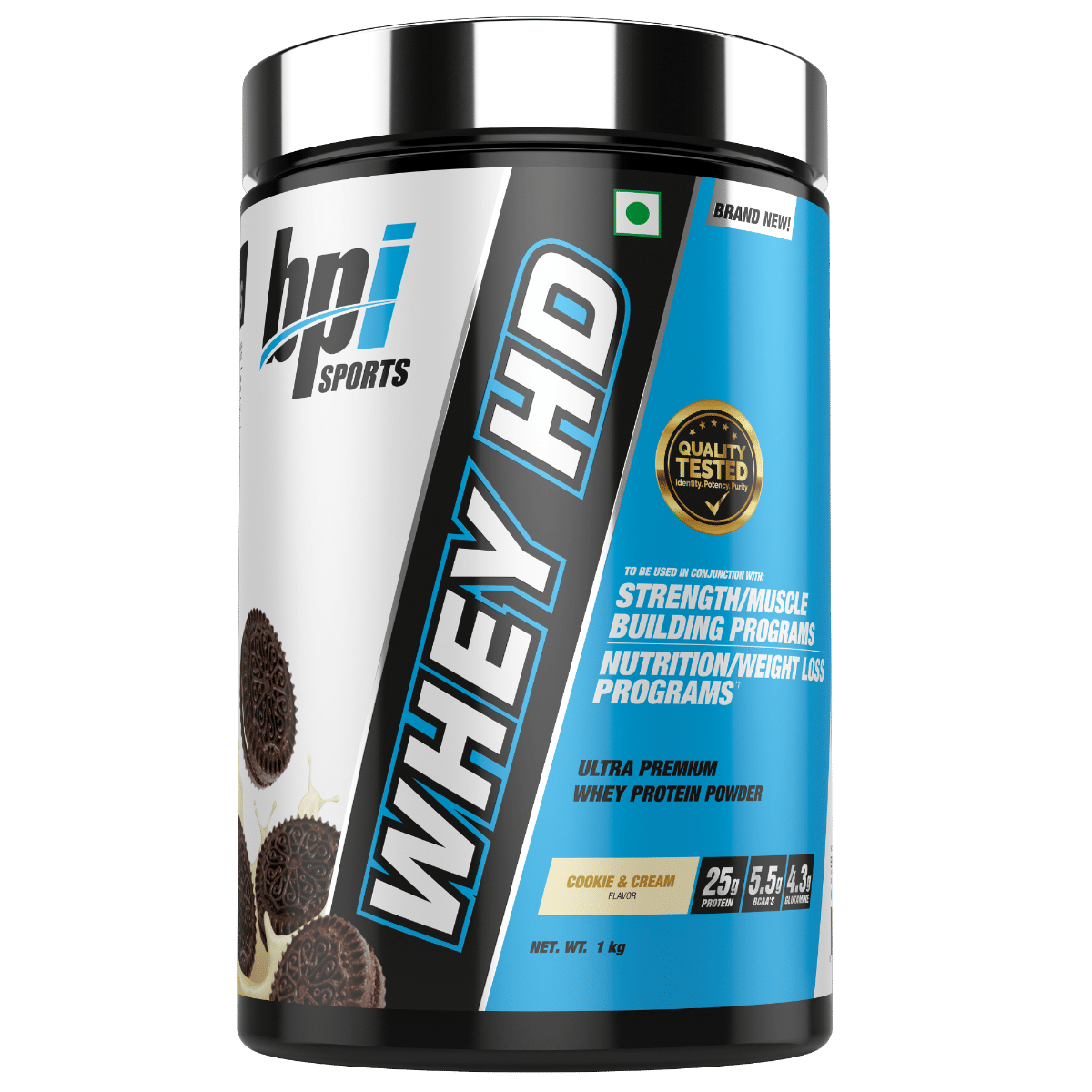 BPI Sports Whey HD Ultra Premium Protein Powder| Cookie & Cream |1kg ...