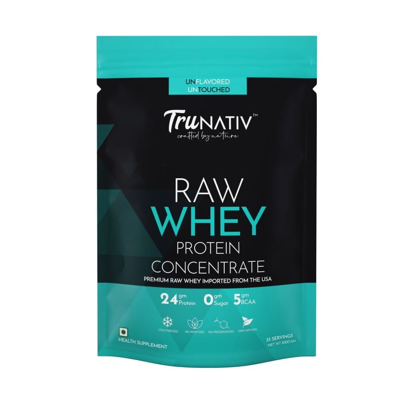 TruNativ Raw Whey Protein Concentrate Powder 1 kg | 24 gm Protein | 5 ...