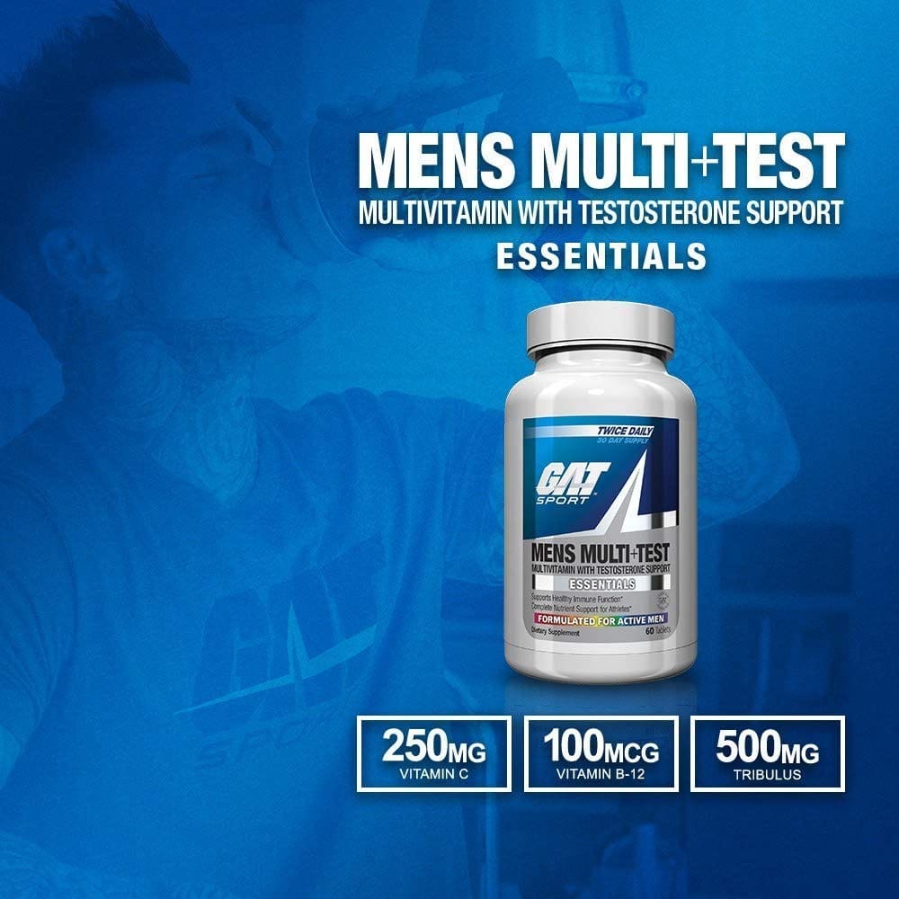 GAT Men's Mult+ Test Multivitamin With Testosterone Support, Supports ...