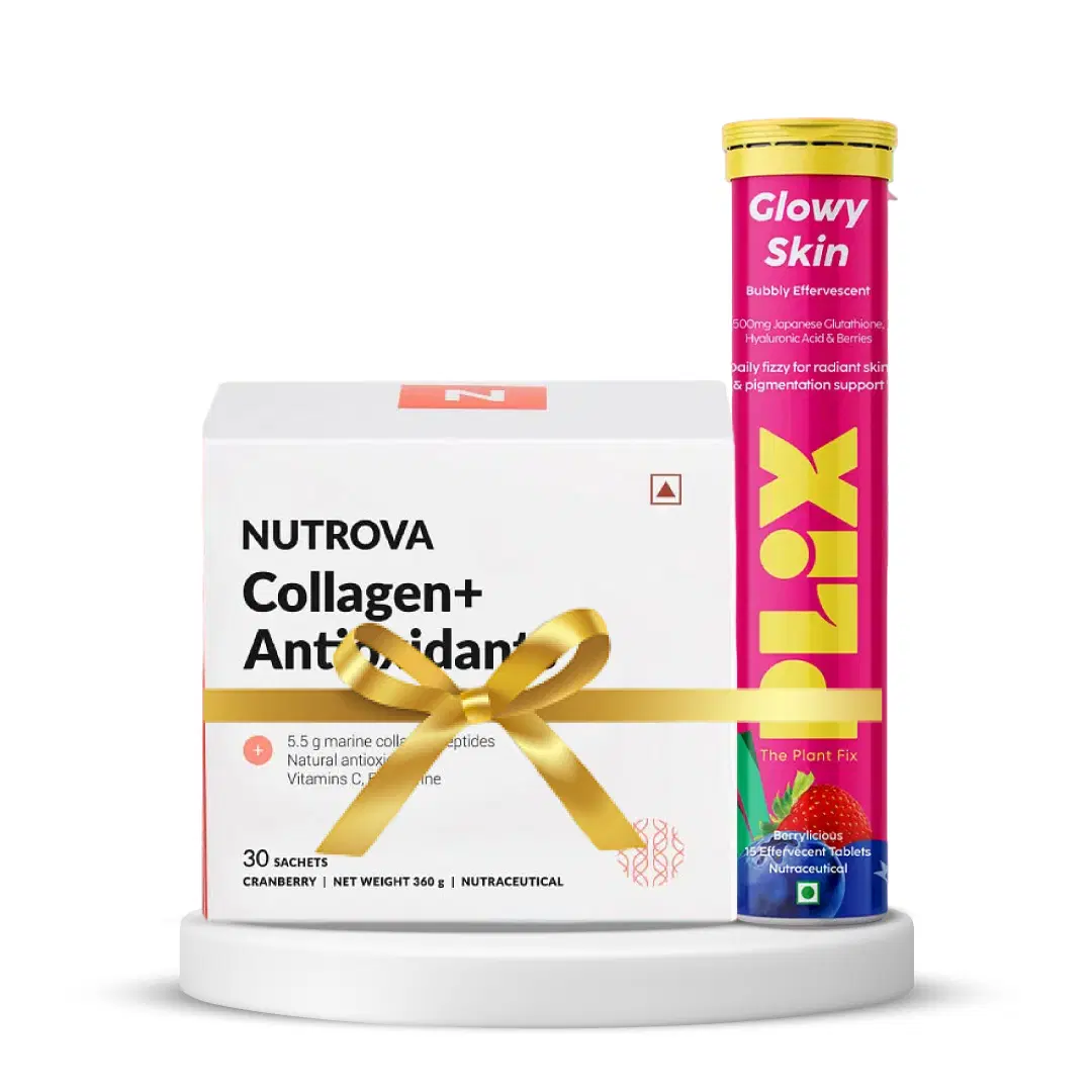 Youthful Skin Glow | Nutrova Collagen & Antioxidants + PLIX Skin Glow ...