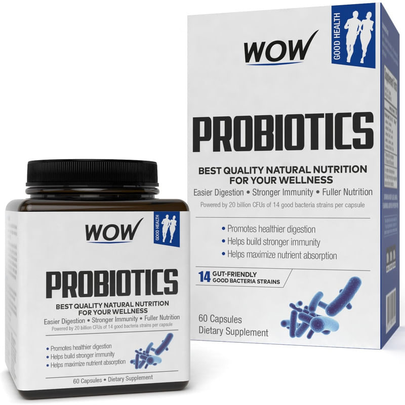 WOW Life Science Probiotics Capsules, 60 Capsules