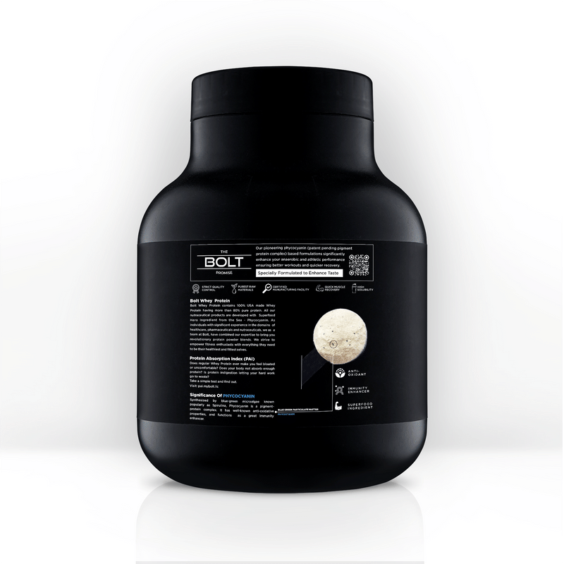 Bolt Whey Protein 2.26kg | Madagascar Vanilla | 69 Servings | 25g ...