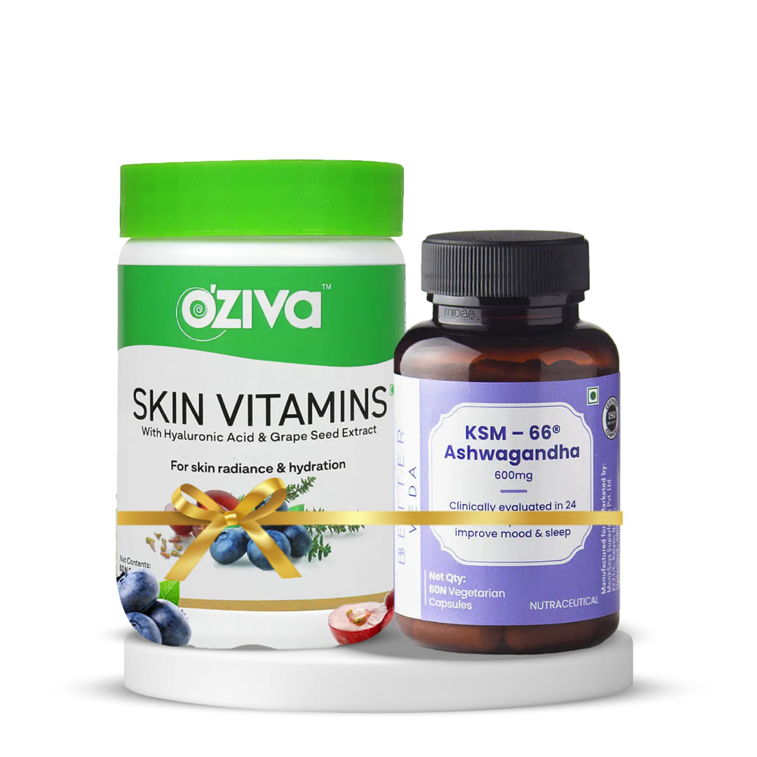 Skin Health and Stress Management | OZiva Skin Vitamins 60 Capsules ...