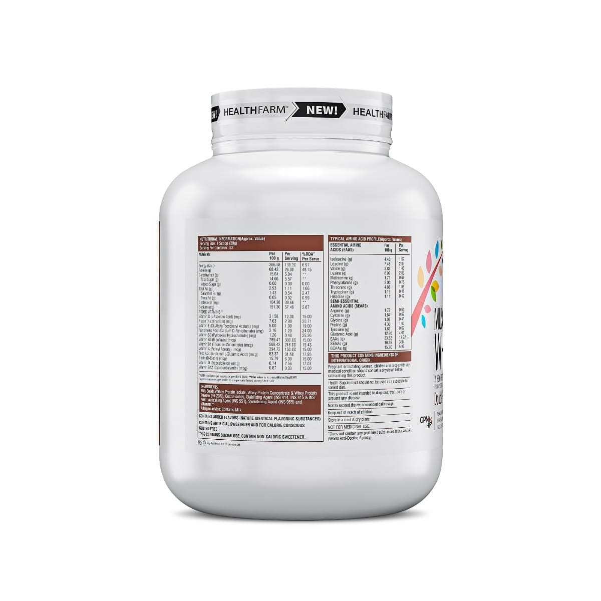 Healthfarm Muscle whey Double Rich Chocolate 2kg + Creatine 100gms Combo