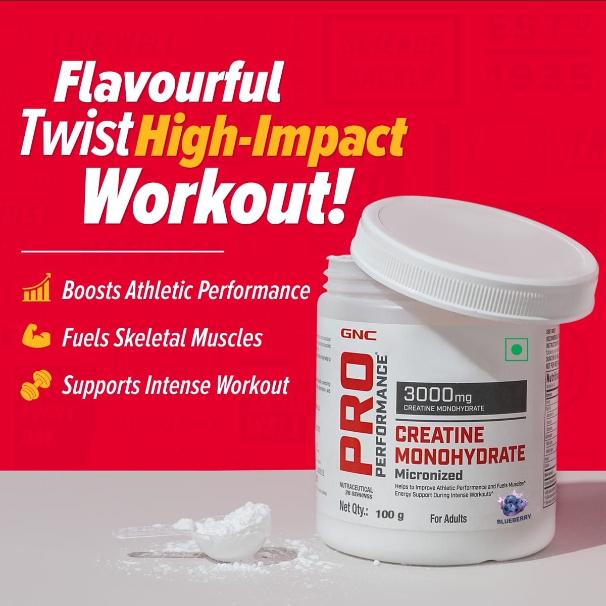 GNC Pro Performance Creatine Monohydrate| Boosts Athletic Performance ...