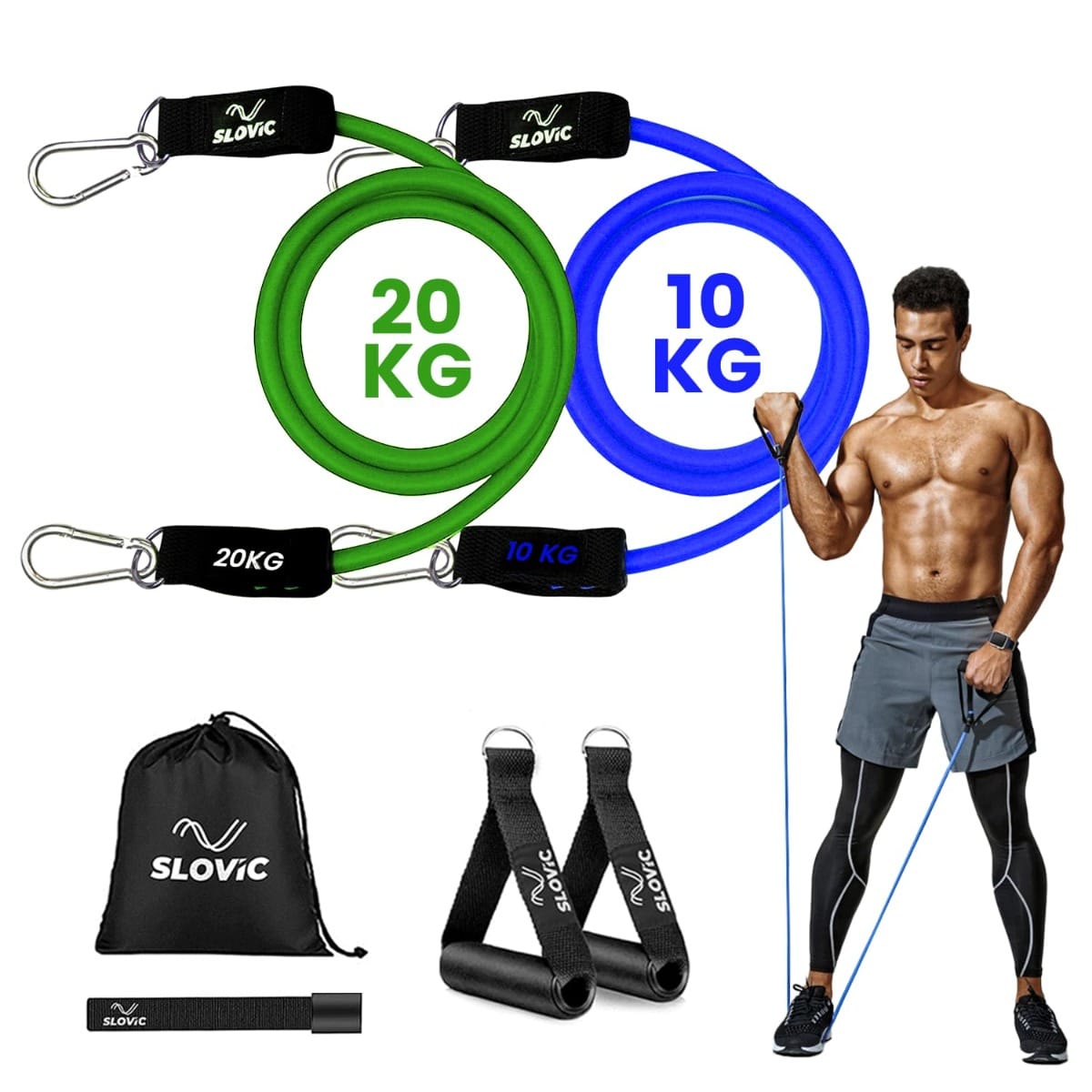 SLOVIC Resistance Tube (1 Year Warranty) with 30+ Exercise E-Guide ...