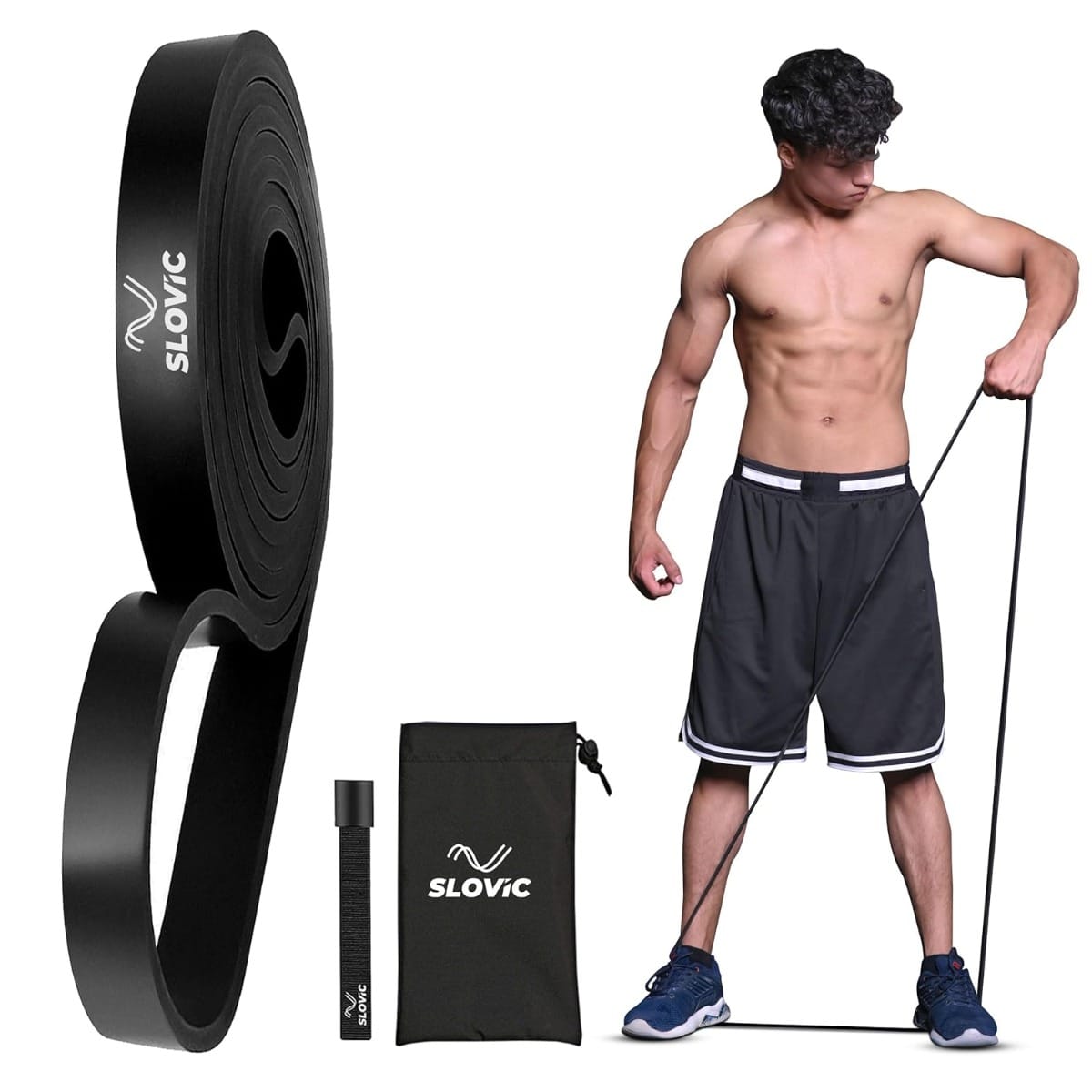 Slovic Black Resistance Bands for Workout for Men and Women (1 YEAR ...