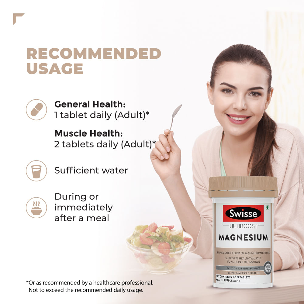Swisse Ultiboost Magnesium Supplement, Bioavailable Form Of Magnesium ...