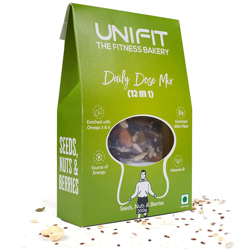 UNIFIT 12 in 1 Daily Dose Mix Super Healthy Breakfast With Goodness of Nuts, Roasted Seeds ...