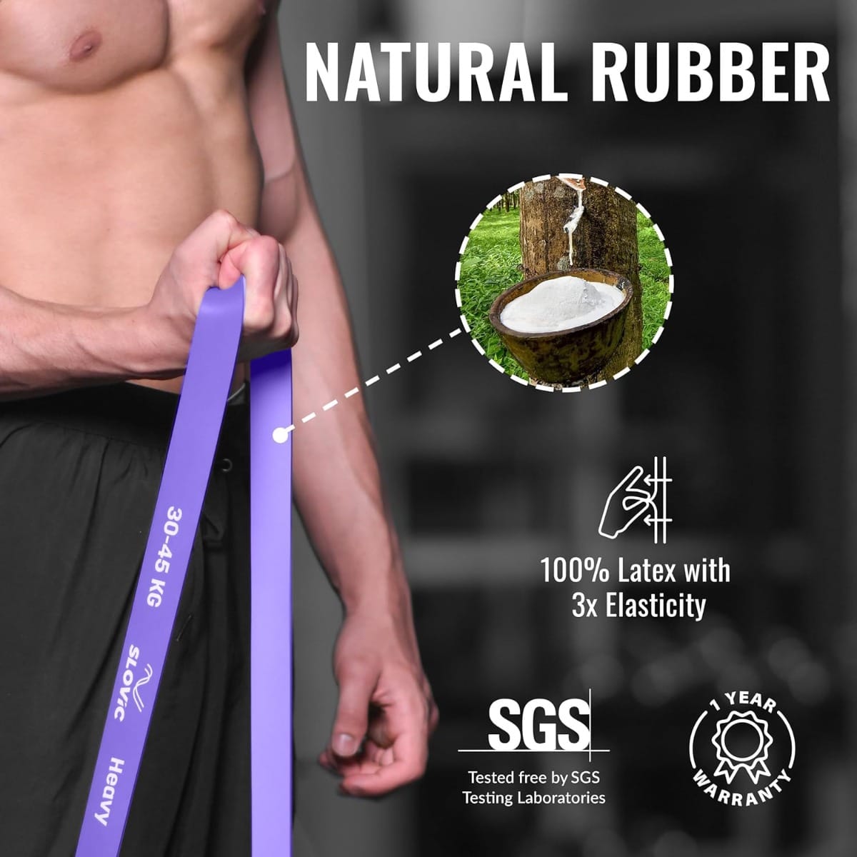 Slovic Purple Resistance Bands for Workout for Men and Women (1 YEAR ...