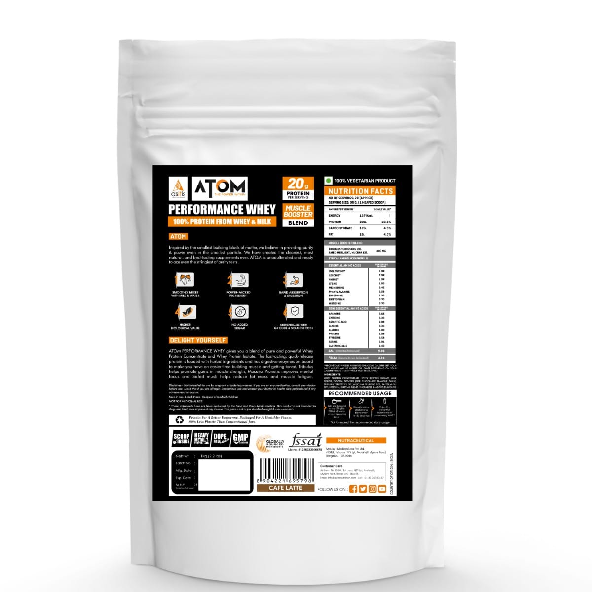 AS-IT-IS ATOM Performance Whey 1Kg | With Safed Musli & Mucuna Pruriens ...