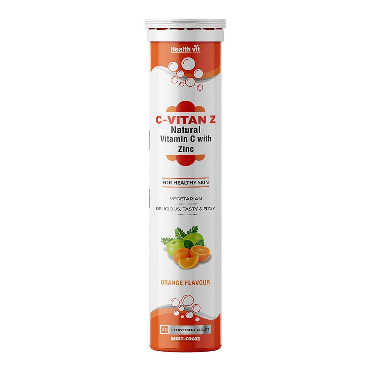 Healthvit C-Vitan-Z Natural Vitamin C 500mg and Zinc - 20 Effervescent ...