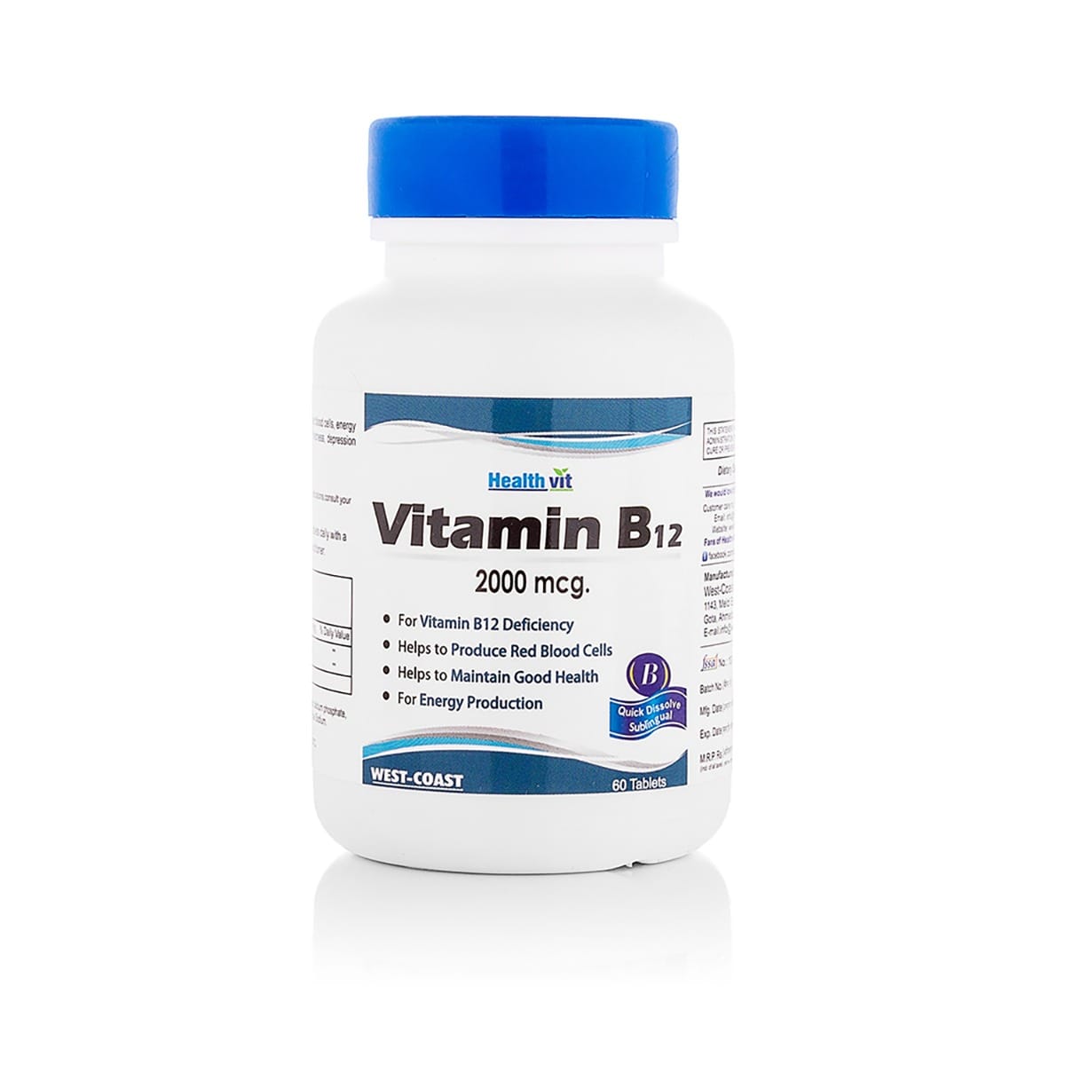 Healthvit Vitamin B12 2000mcg 60 Tablets