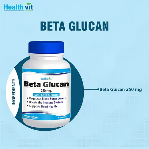 Healthvit Beta Glucan 250mg (60% Beta Glucan) 60 Capsules Healthvit Beta Glucan 250mg (60% Beta Glucan) 60 Capsules
