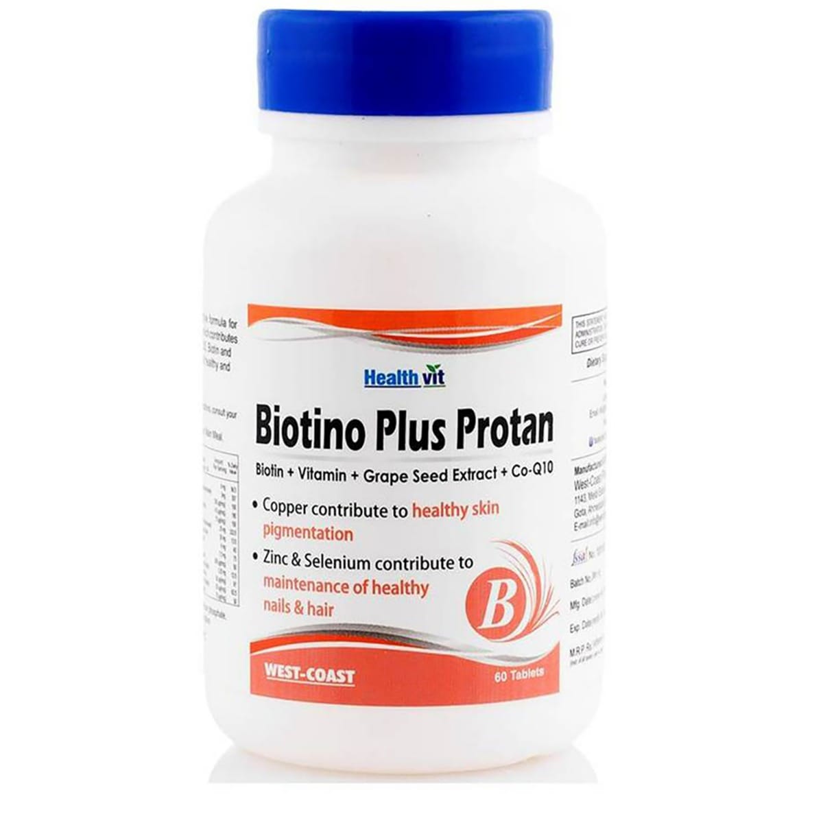 Healthvit Biotino Plus Protan Biotin Vitamin Grape Seed Extract Co-Q10 ...