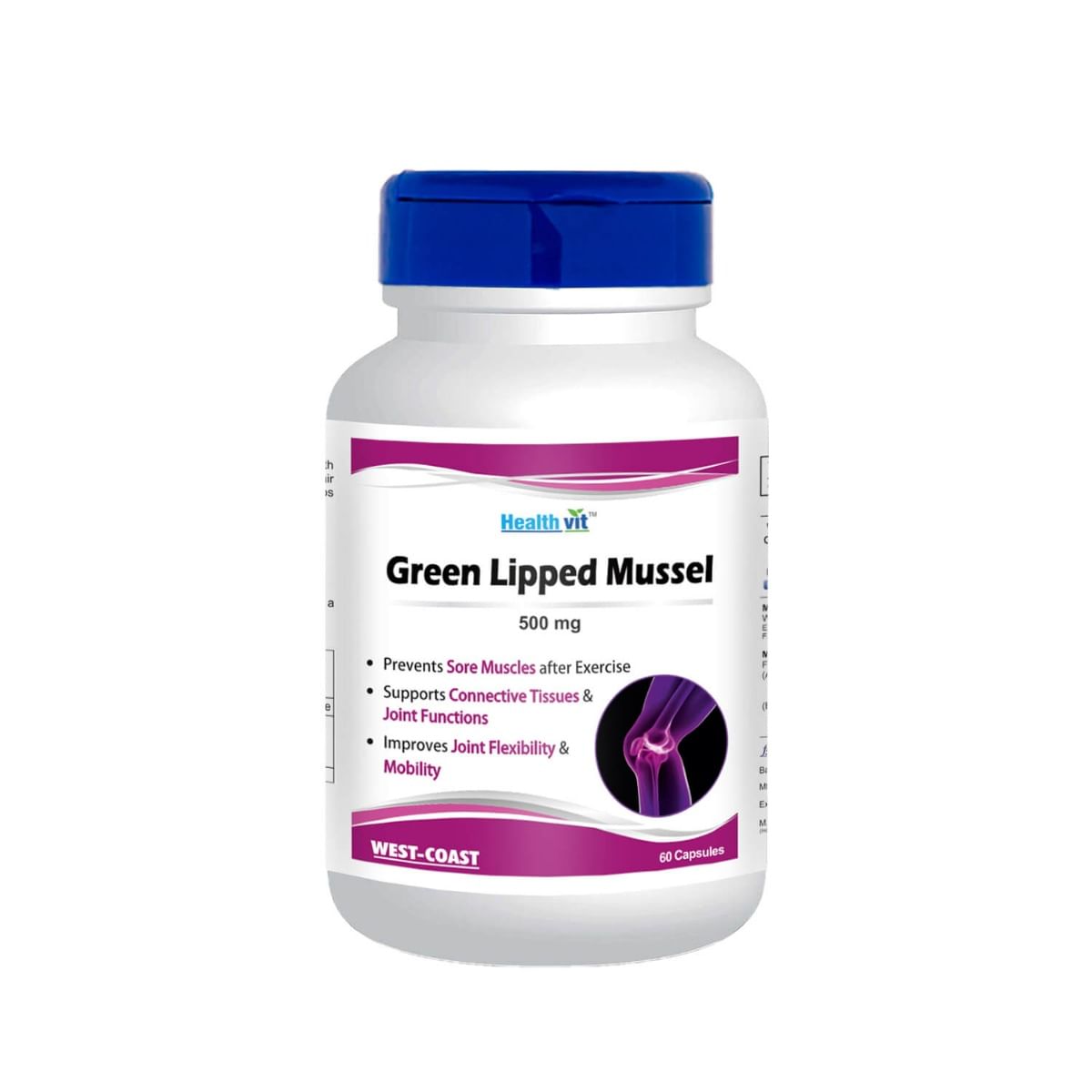 Healthvit Green Lipped Mussel 500 mg - 60 Capsules for Joint Health