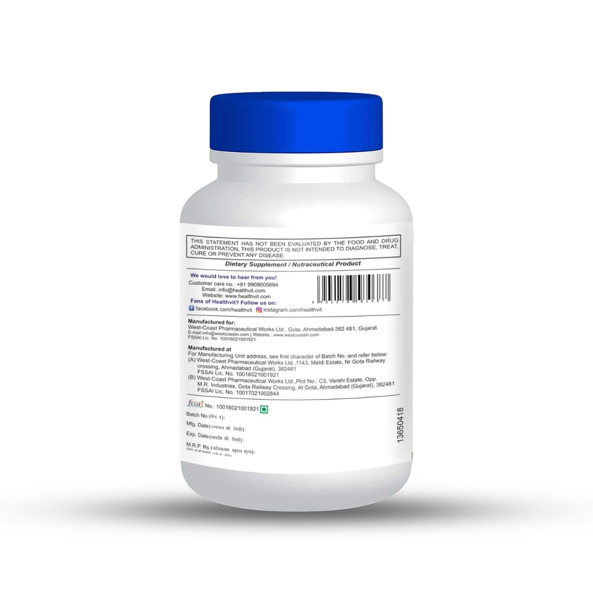 Healthvit Beet Root 500 mg 60 Capsules For Immunity Booster