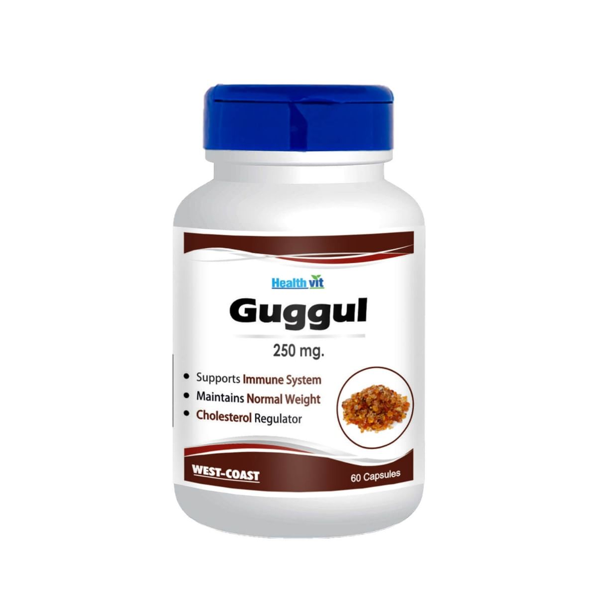Healthvit Guggul Powder 250 mg 60 Capsules For Weight Management