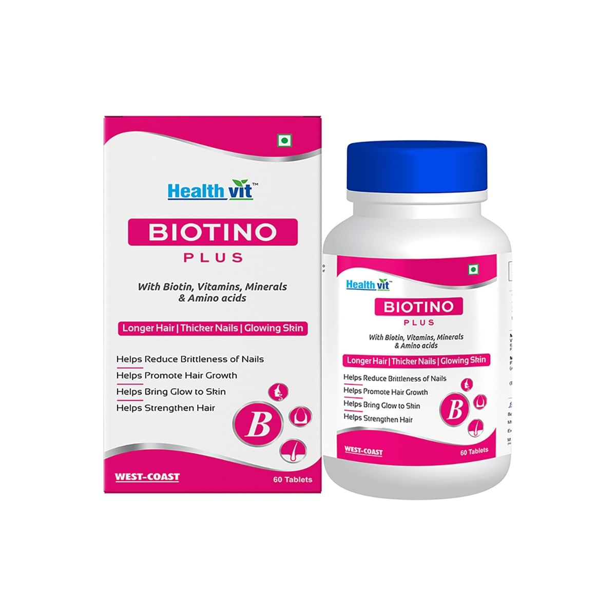 Healthvit Biotino Plus With Biotin, Vitamins, Minerals & Amino acids ...