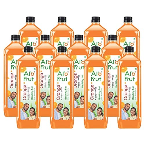 Alo Frut Orange Aloevera Juice 1000 ml (Pack of 12)