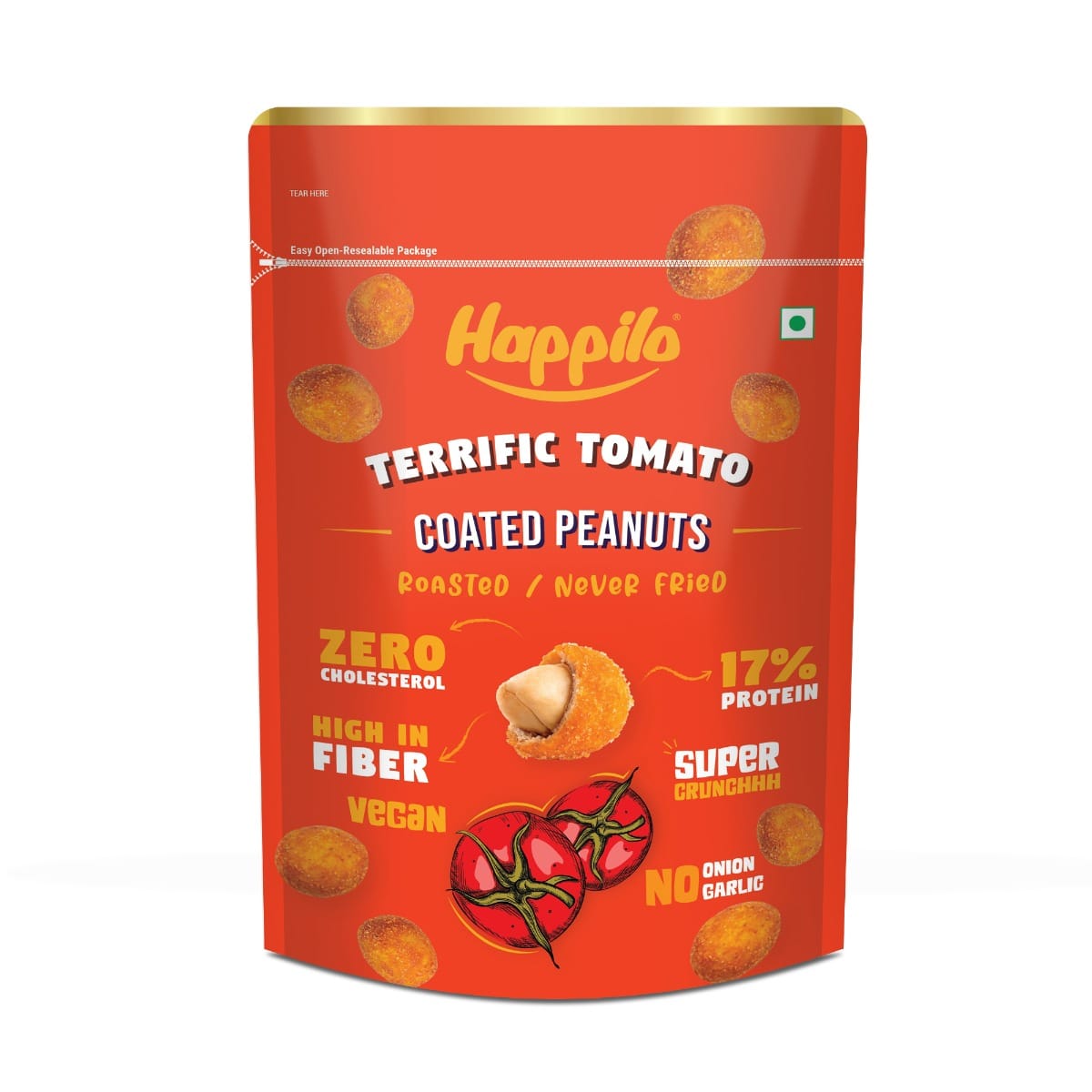 Happilo Premium Super Snack Terrific Tomato peanut 150g