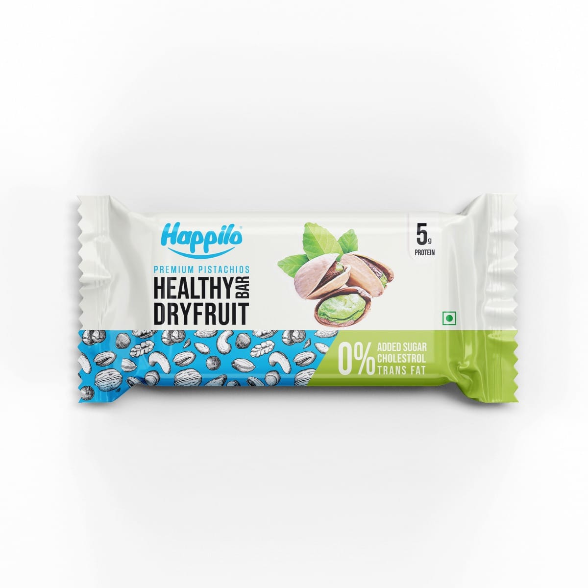 Happilo Premium Pistachios Healthy Dry Fruit Energy Bar 35g, Healthy ...