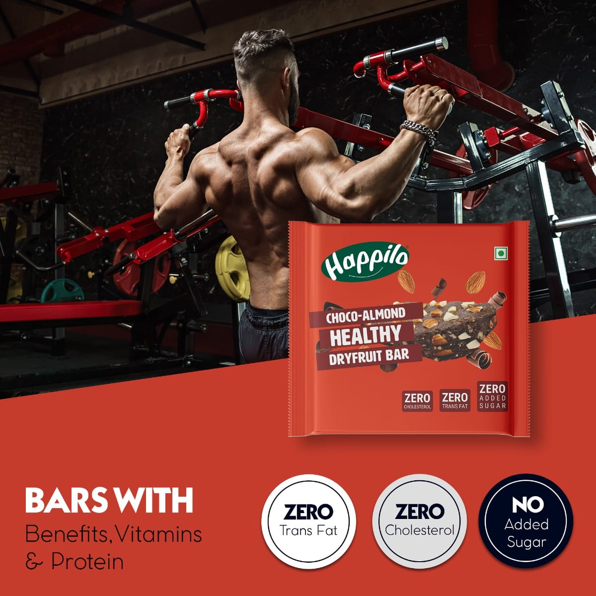 Happilo Choco Almonds Healthy Dry Fruit Energy Bar Pack of 12 (15g each ...