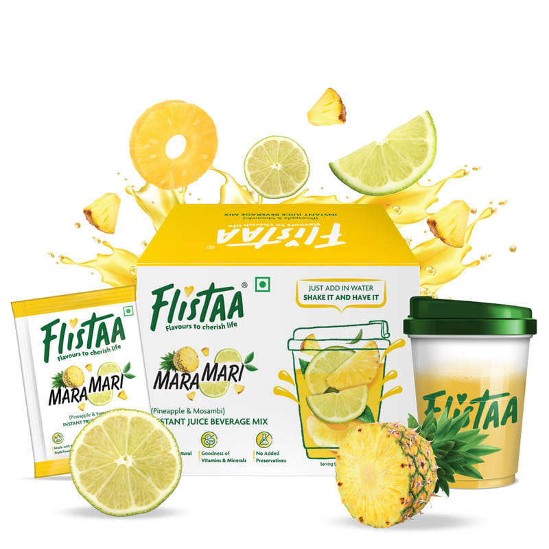 FLISTAA Mara Mari - Pineapple N Mosambi Instant Juice Mix, Fruit Juice ...