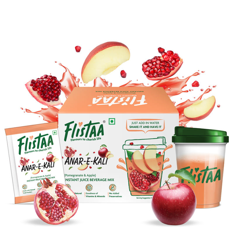 FLISTAA Anarkali Pomegranate N Apple Instant Juice Mix, Fruit Juice ...