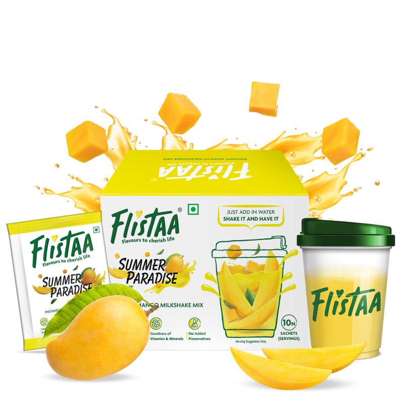 Flistaa Summer Paradise - Mango Instant Milkshake Mix (Box of 9 Sachets ...