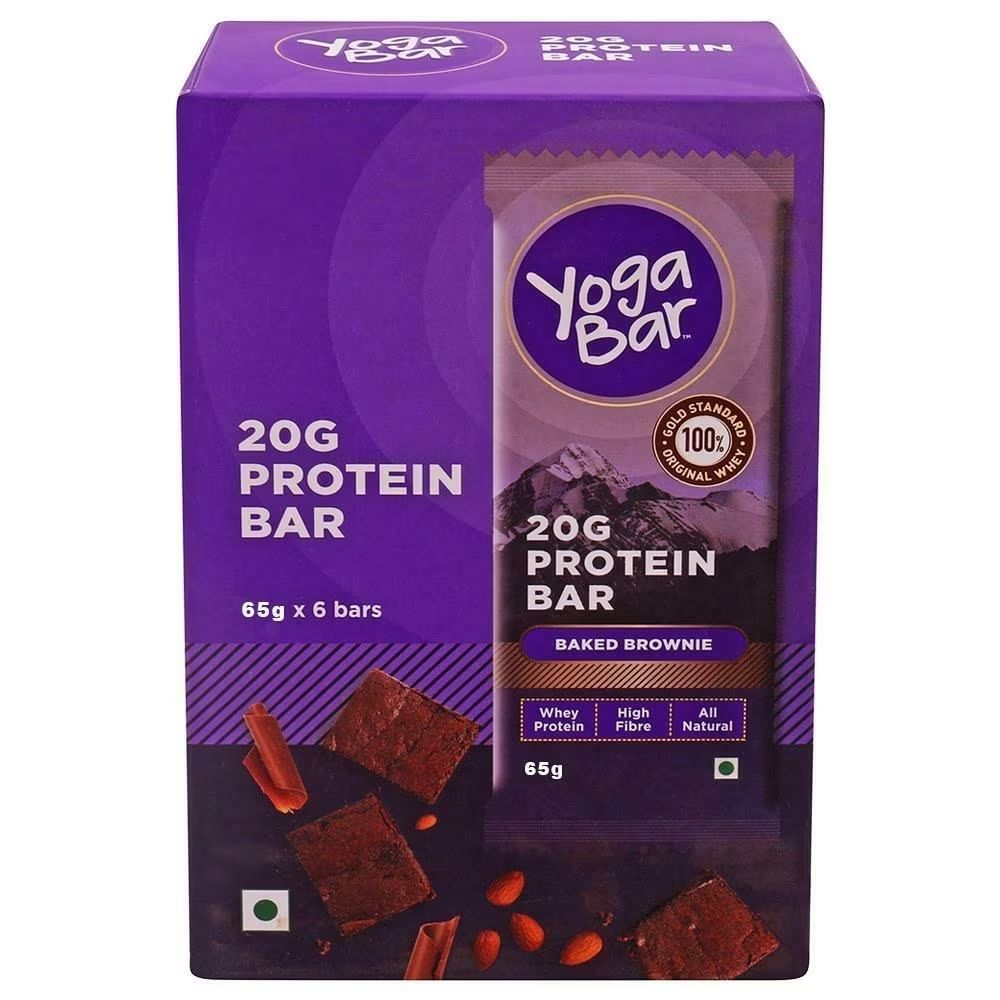 Yogabar Baked Brownie Protein Bars Pack of 6