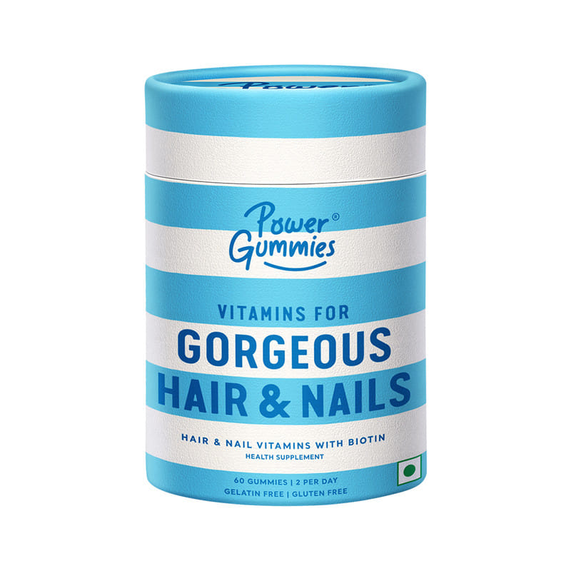 Power Gummies Hair & Nail Vitamins with Biotin & 10 Essential Vitamins ...