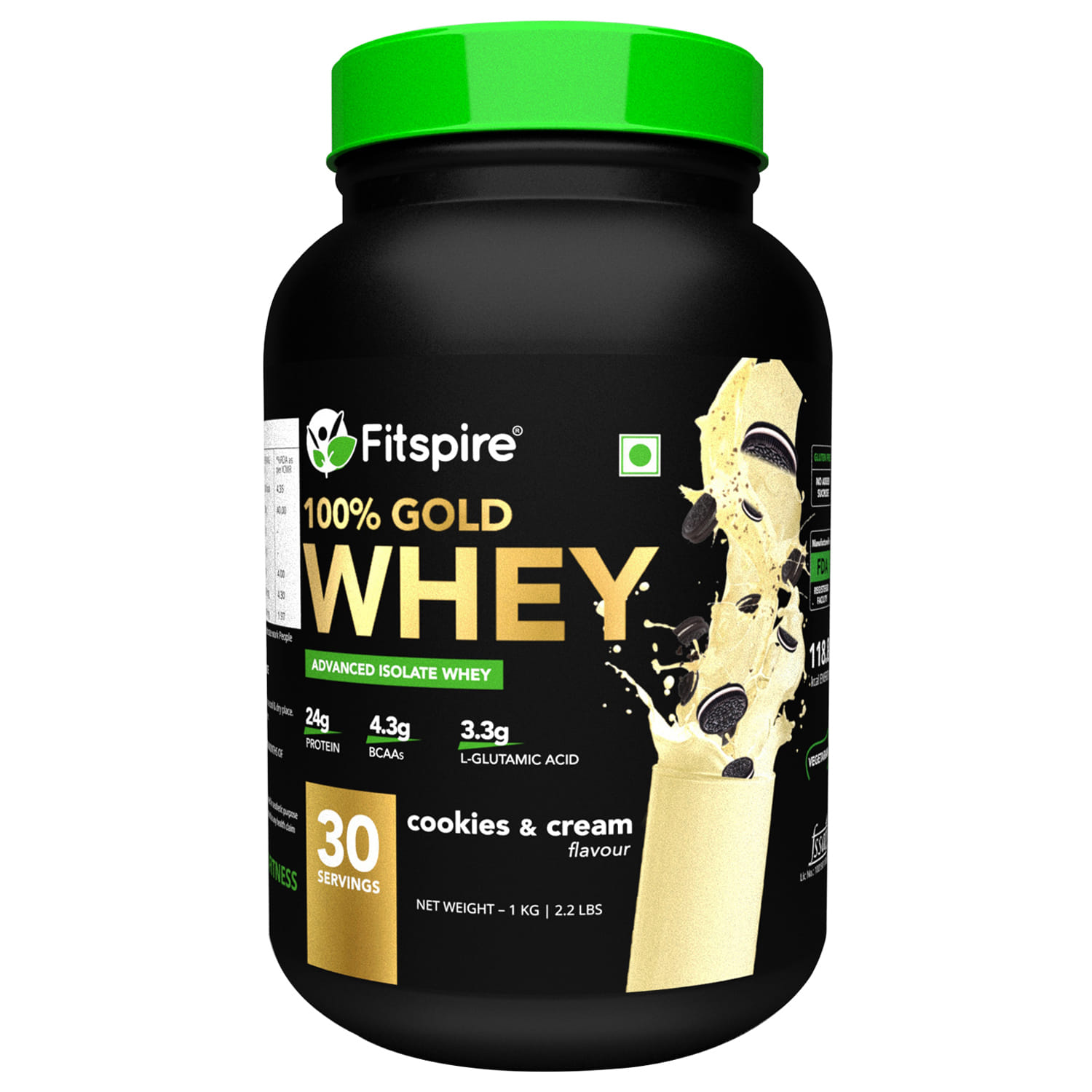 Fitspire Advanced Isolate Gold Whey Protein - Cookie & Cream