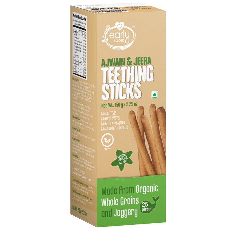Early Foods Whole Wheat Ajwain Jaggery Teething Sticks 150g