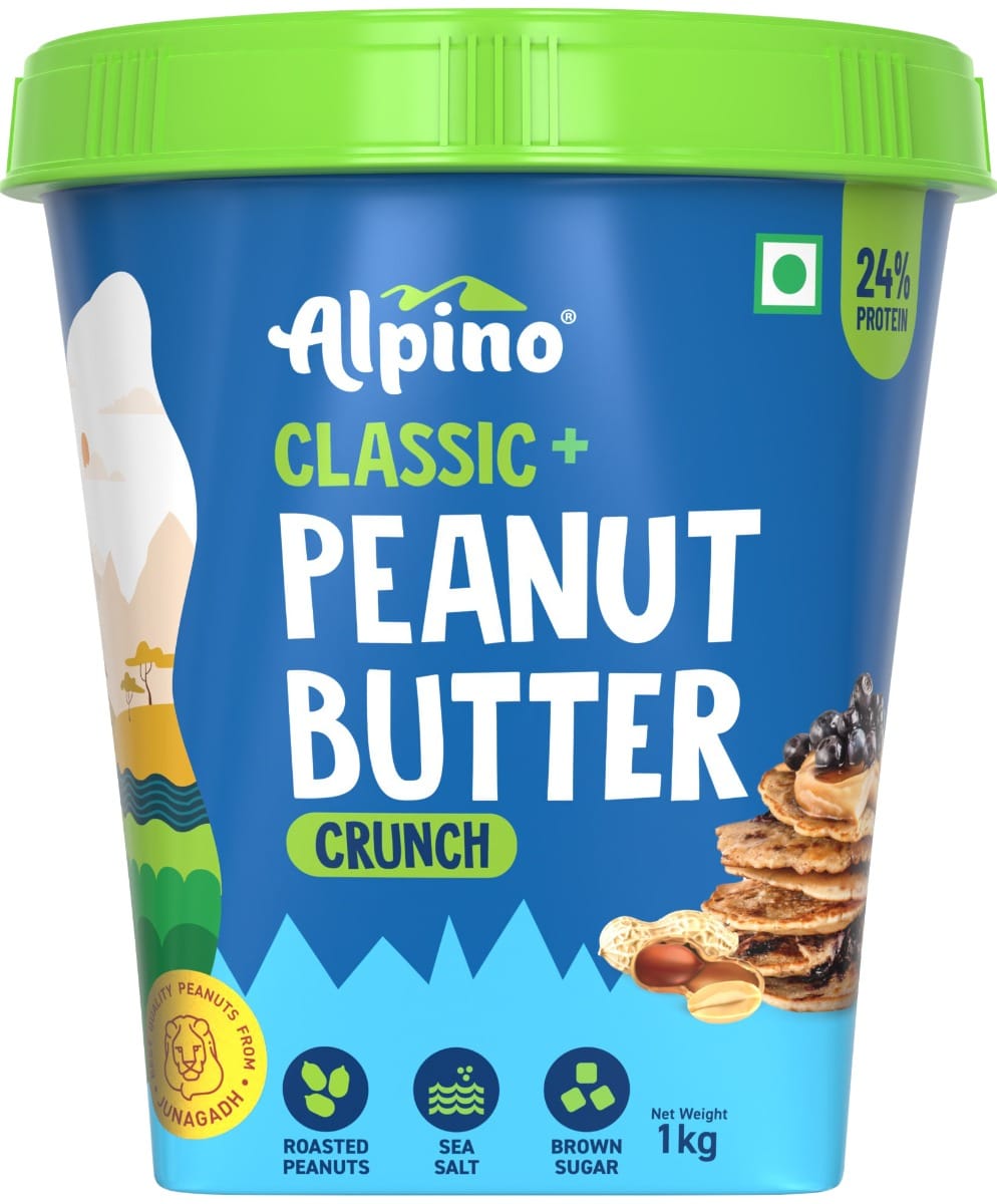 Alpino Classic Peanut Butter Crunchy 1kg | Single Pack |24% Protein ...