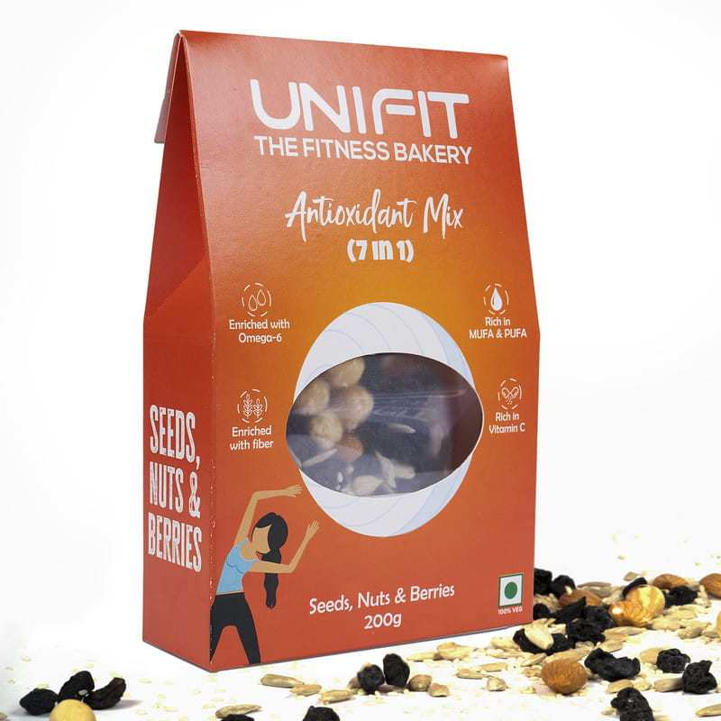 UNIFIT 7 in 1 Antioxidant Mix Super Healthy Breakfast With Goodness of Nuts, Roasted Seeds ...