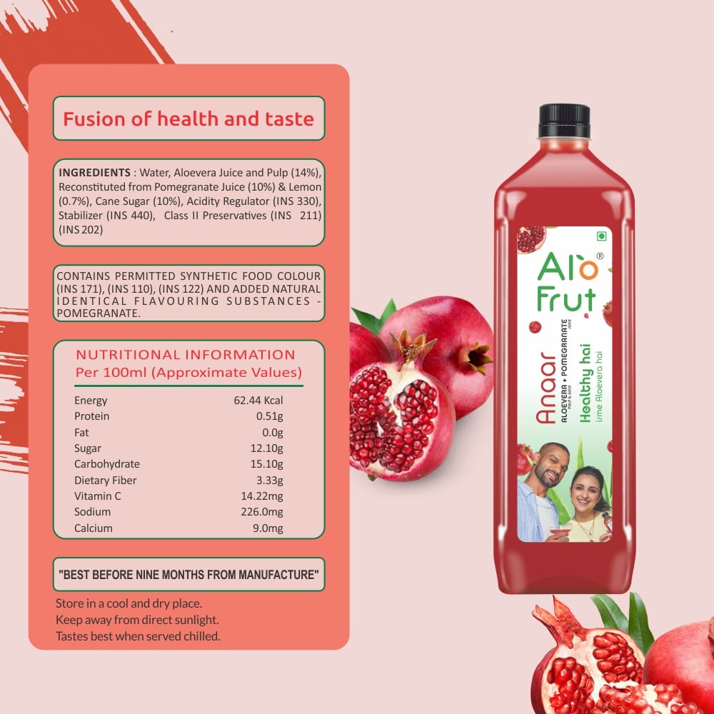 Alo Frut Anaar Aloevera Juice.