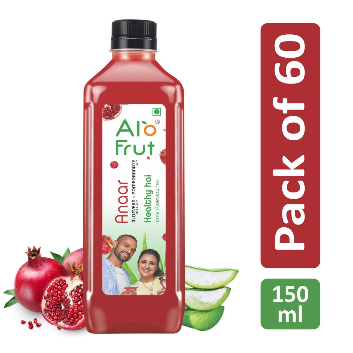 Alo Frut Anaar Aloevera Juice 150 ml (Pack of 60)