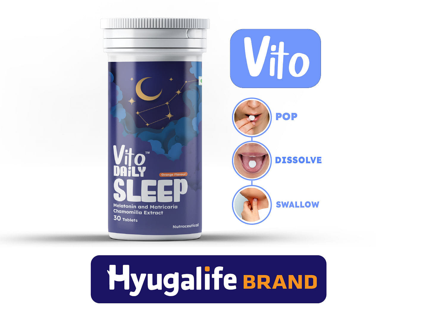 Vito Daily Sleep - Melatonin & Chamomile Flavoured Mints for Relaxed ...