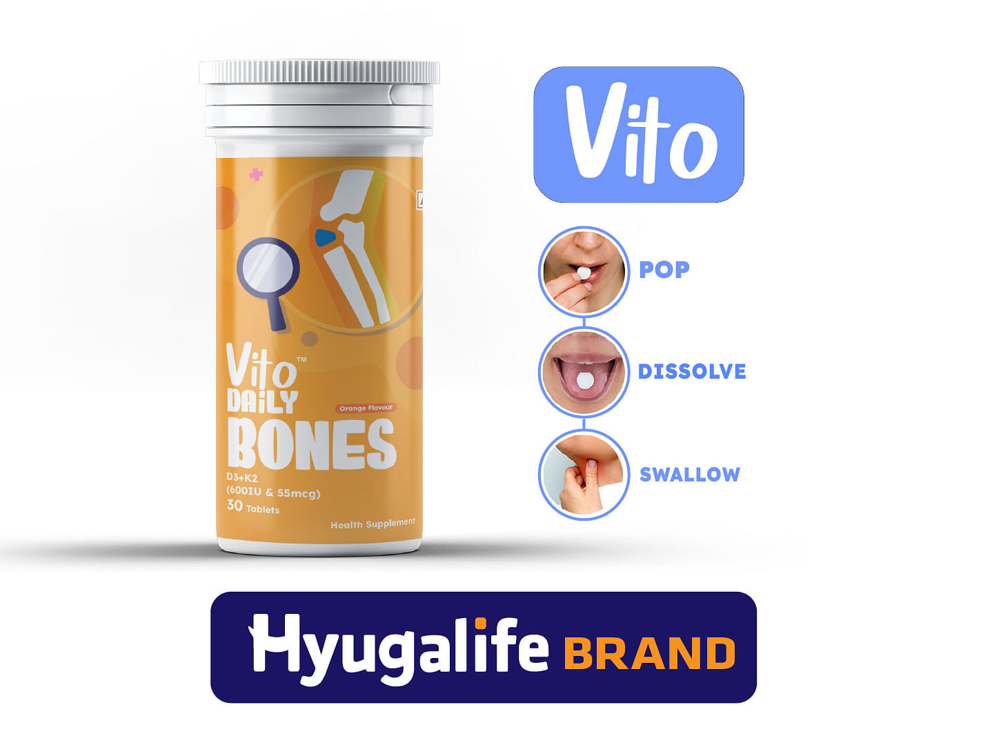 Vito Daily Bones - Vitamin D3 + K2 Flavoured Mints for Strong Bones ...