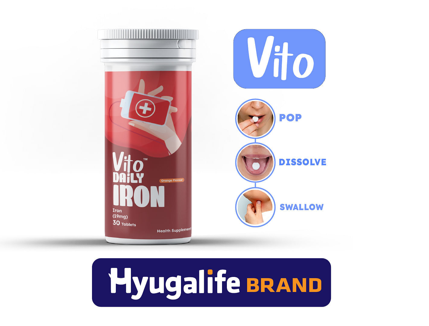 Vito Daily Iron - Fast Dissolve 19 mg Plant-Based Iron Flavoured Mints ...