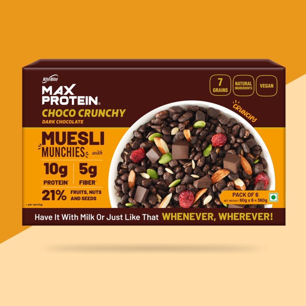 RiteBite Max Protein Double Protein Choco Crunch Muesli Munchies , 60G ...
